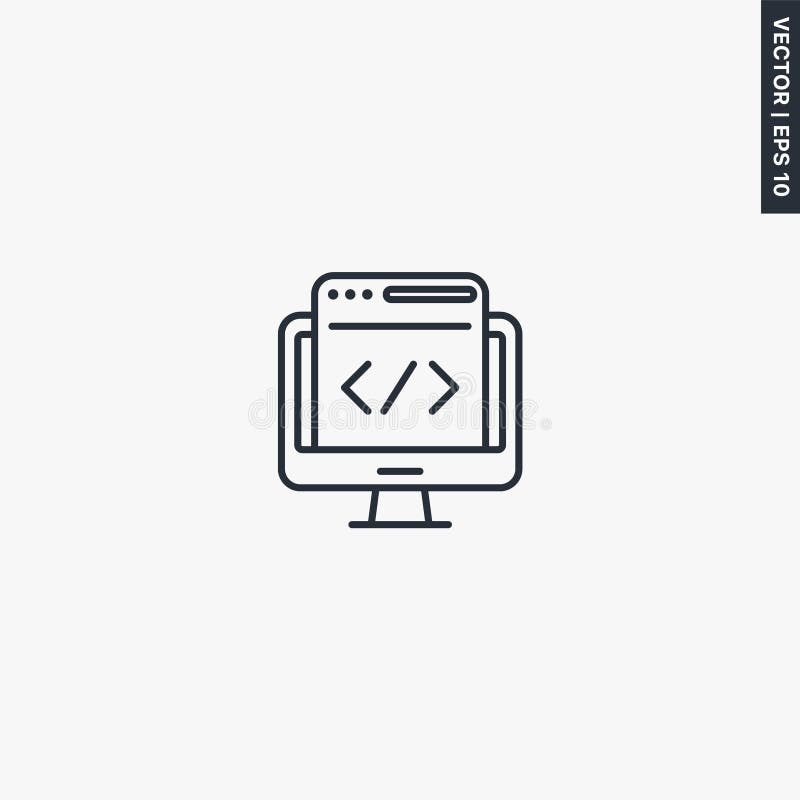 Web Development, Linear Style Sign for Mobile Concept and Web Design Stock Vector - Illustration ...