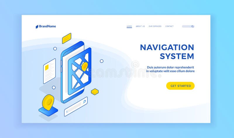 Development of Modern Navigation System on Banner of Website Stock ...