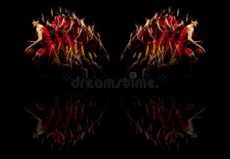 Development of Movements with Reflection, Mirror Effect. Collage of ...