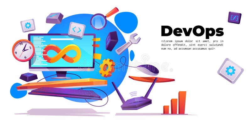 Development Operations Banner, DevOps Concept Stock Vector ...