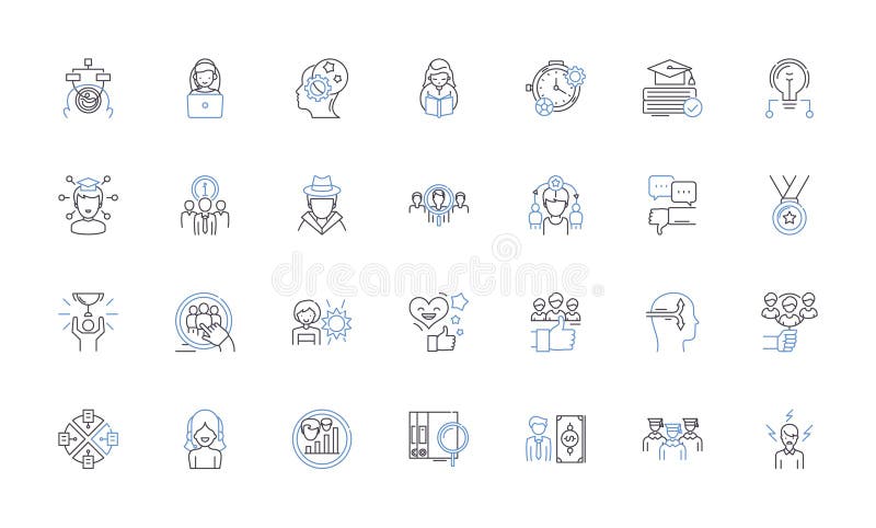 Development Line Icons Collection. Progress, Growth, Evolution ...