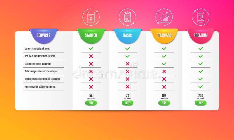 Development Plan, Checklist and View Document Icons Set. Message Sign ...
