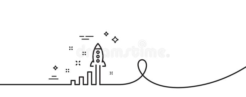 Development Plan Line Icon. Launch Startup Business Sign. Continuous ...