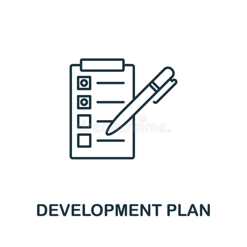 Development Plan Line Icon Thin Design Style From Programmer Icon Collection Stock Vector