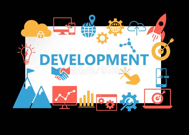 Development Poster with Icons Set Stock Vector - Illustration of ...