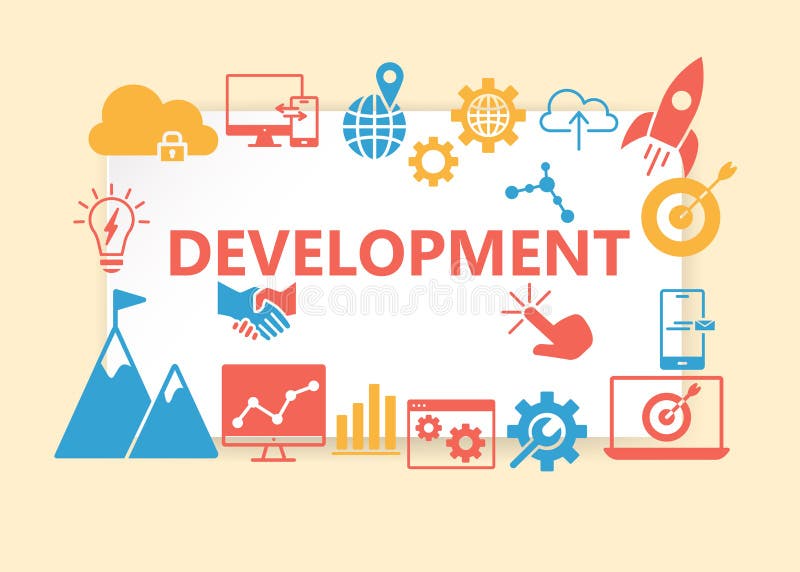 Development Poster with Icons Set Stock Vector - Illustration of ...