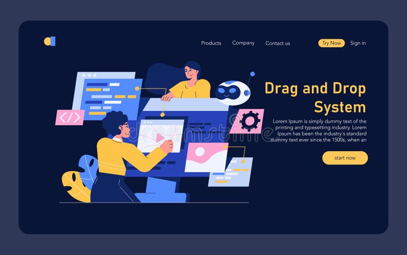 Development Process Automation. Flat Vector Stock Vector - Illustration of construction, screen ...