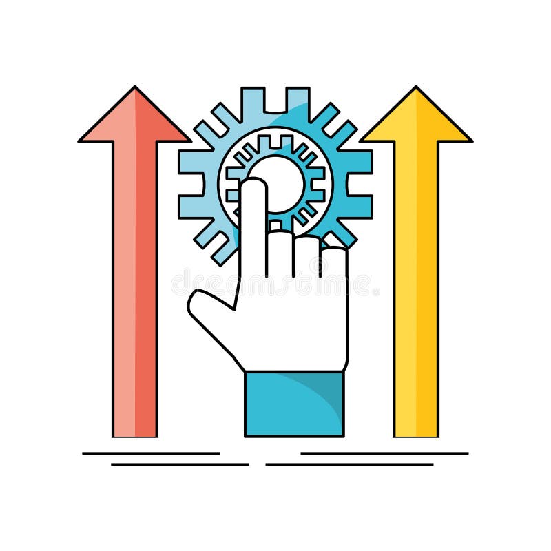 Set Data Process with Teamwork Development Process Stock Vector - Illustration of development ...