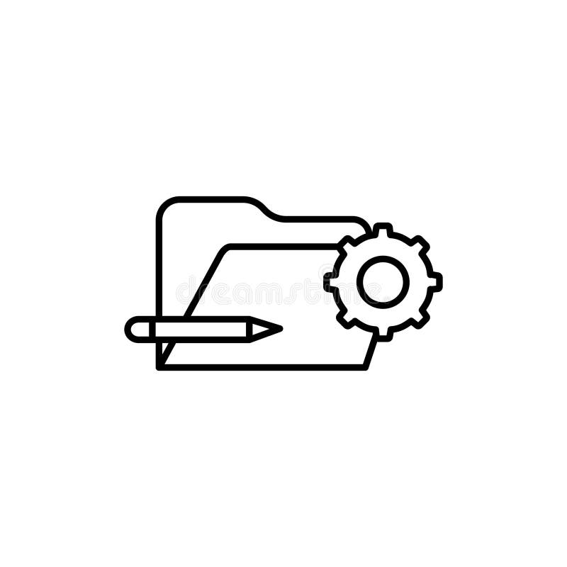 Development Product Icon Set. Preferences Folder and Pencil Cogwheel ...