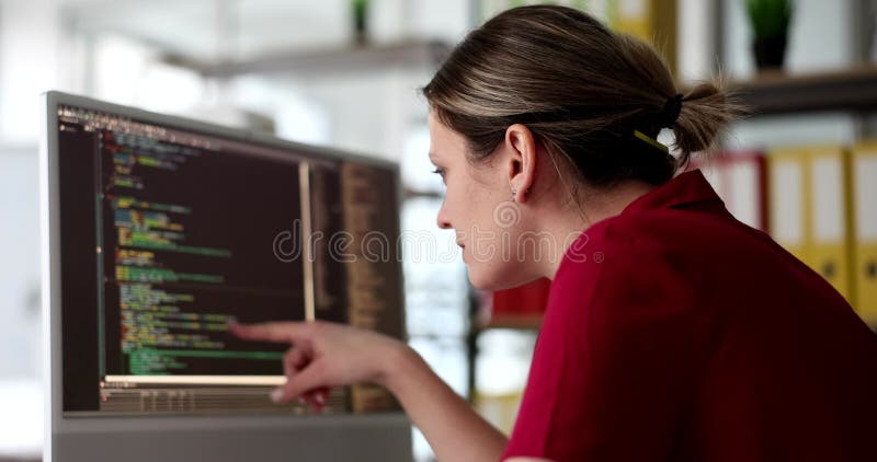 Development Of Programming And Coding Technologies Woman Programmer At