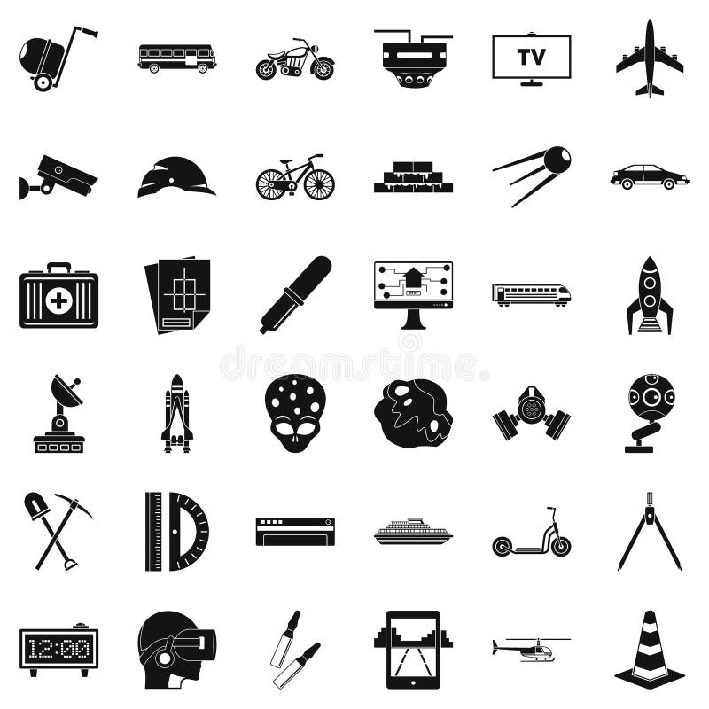 Development in Progress Icons Set, Simple Style Stock Vector ...
