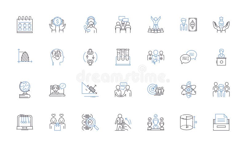 Development and Progress Line Icons Collection. Innovation, Advancement ...
