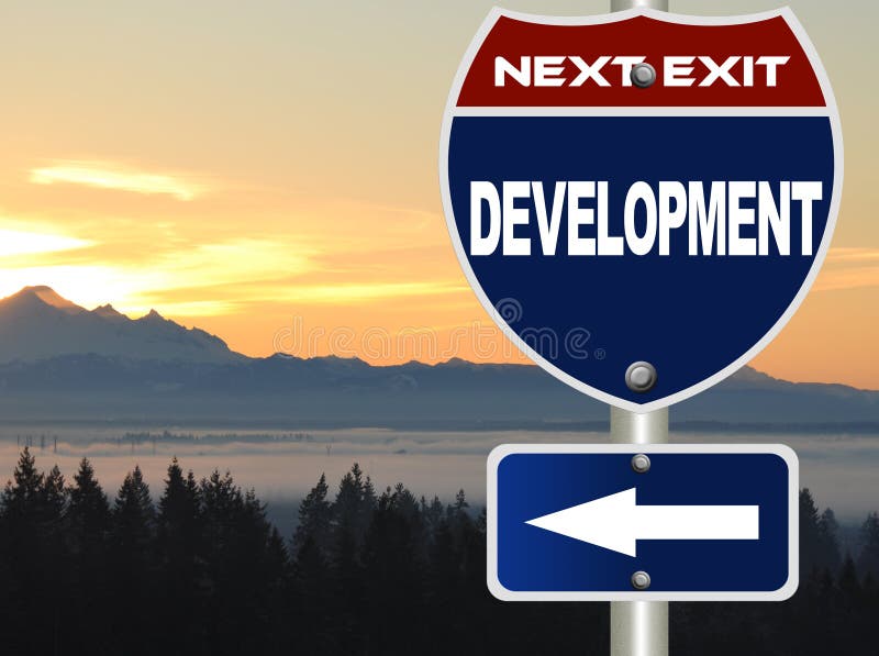 Development road sign stock image. Image of direction - 20865081