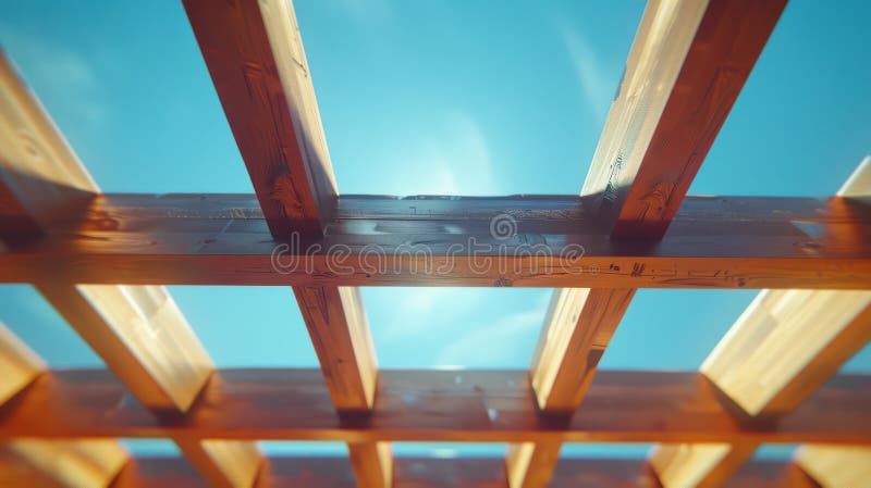 Timber Beams Integrated into a Detailed Roofing Structure at a ...
