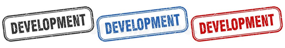 Development Square Isolated Sign Set. Development Stamp Stock Vector ...