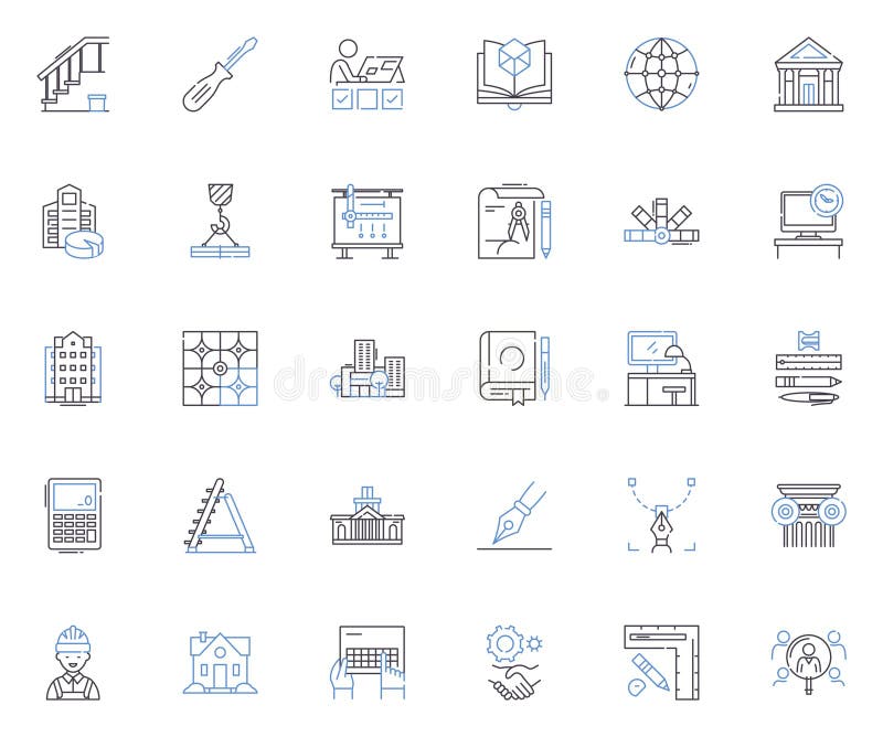 Development Technology Line Icons Collection Agile Code Automation