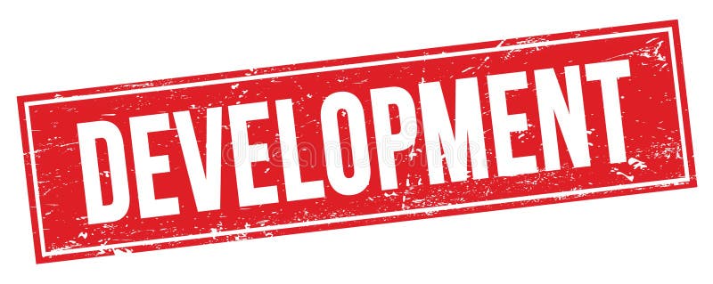 DEVELOPMENT Text on Red Grungy Rectangle Stamp Stock Illustration ...