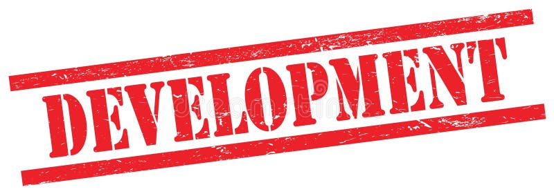 DEVELOPMENT Text on Red Grungy Rectangle Stamp Stock Illustration ...