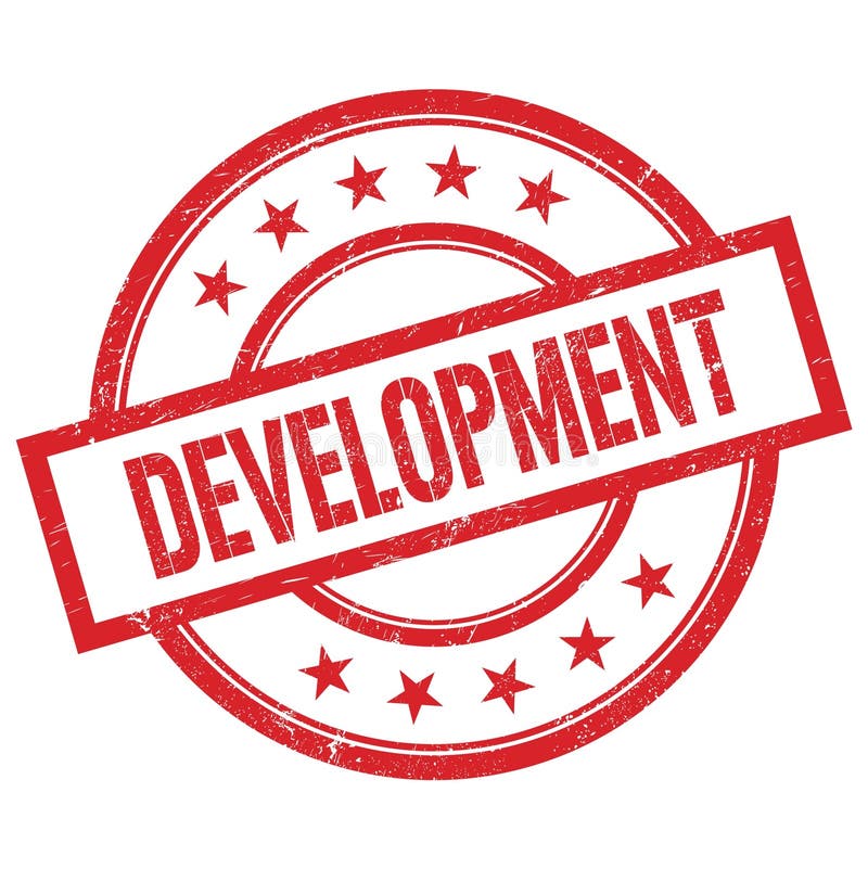 DEVELOPMENT Text Written on Red Vintage Round Stamp Stock Illustration ...