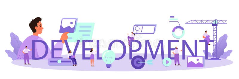 Development Typographic Header. Presenting Content on Web Pages Stock ...