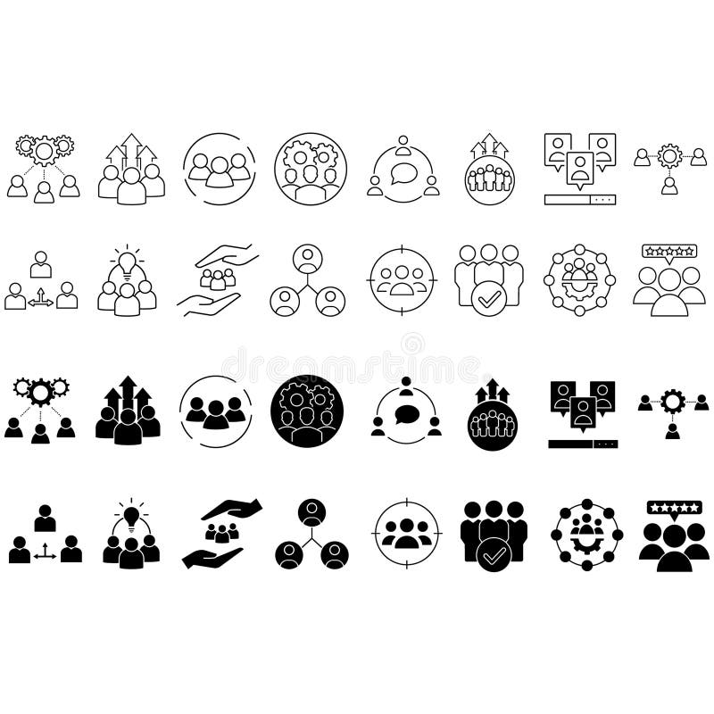 Development Vector Icon Set. Team Illustration Sign Collection ...