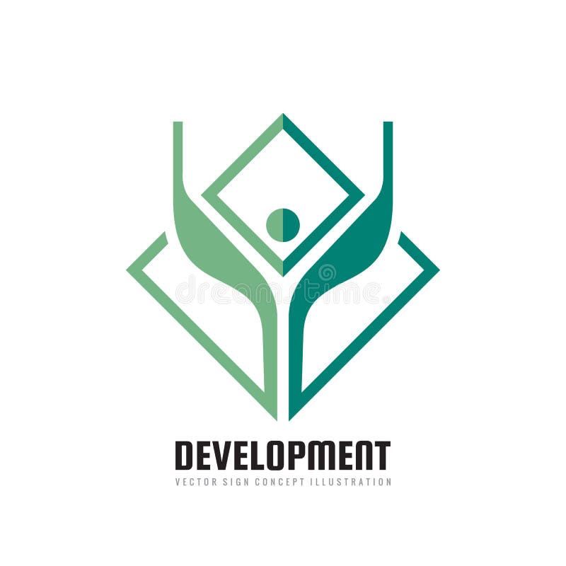 Development - Vector Logo Template Concept Illustration. Abstract Human ...