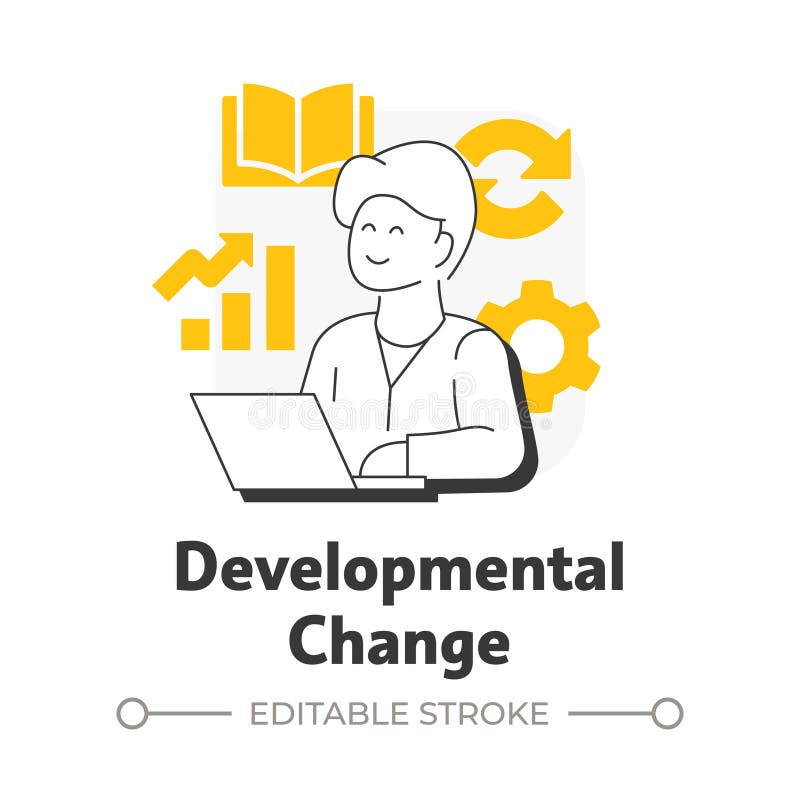 Developmental Change Flat Outline Concept Icon Stock Vector ...