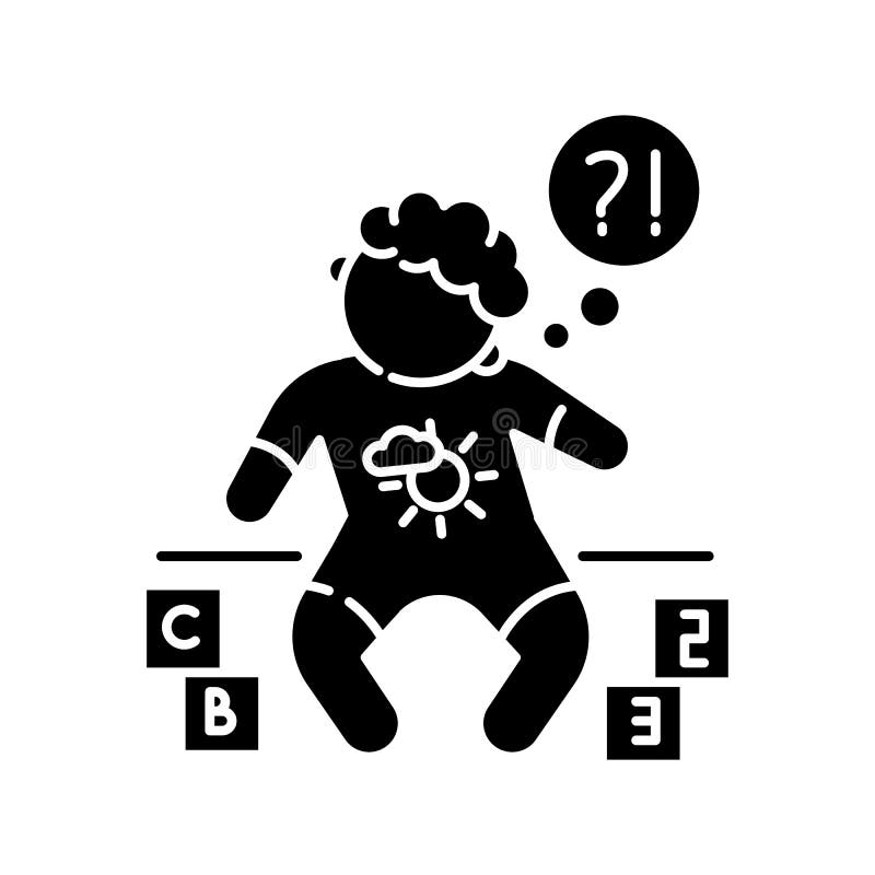 Developmental Delay Black Glyph Icon Stock Vector - Illustration of ...