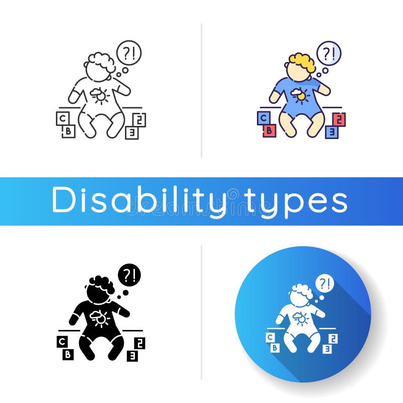 Developmental Delay Black Glyph Icon Stock Vector - Illustration of ...