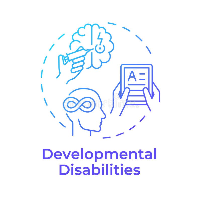 Developmental Disabilities Blue Gradient Concept Icon Stock Vector ...