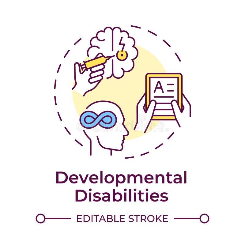 Developmental Disabilities Multi Color Concept Icon Stock Vector ...