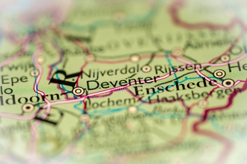 Deventer, Netherlands Highlighted on a World Map Stock Image - Image of ...