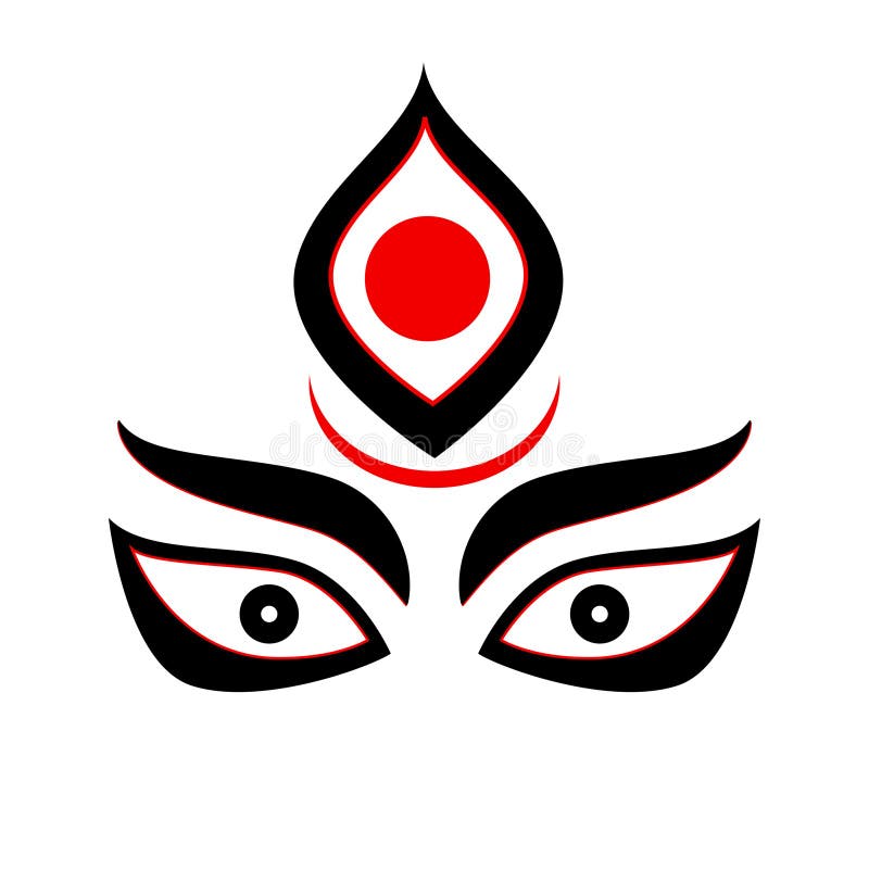 Devi Durga Face Illustration Vector Icon Stock Vector - Illustration of ...