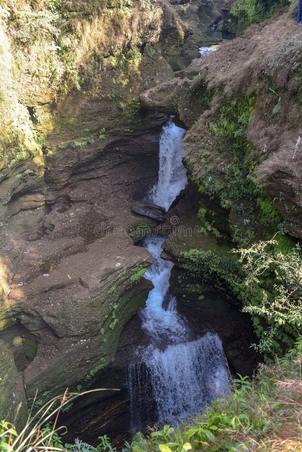 Devi Waterfall at Pokhara in Nepal Stock Photo - Image of gupteshower ...