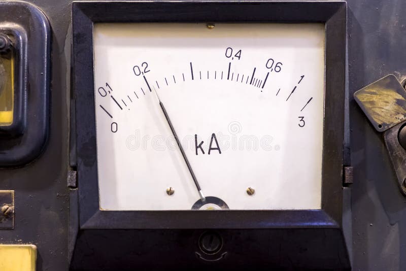 Old Analog Ammeter and Voltmeter Scale Close Up Stock Image - Image of ...