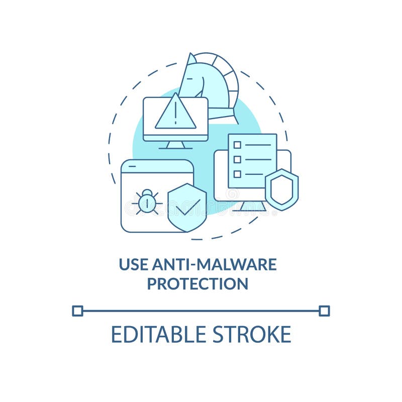 Device Anti-malware Protection Concept Icon Stock Vector - Illustration ...
