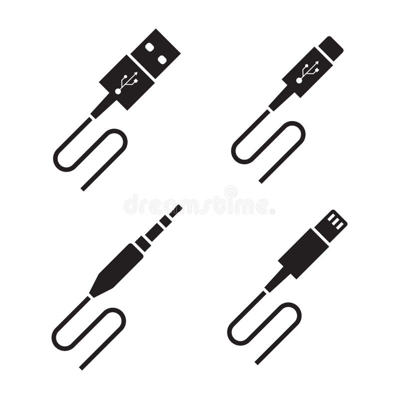 Device cables icons stock illustration. Illustration of data - 98664872