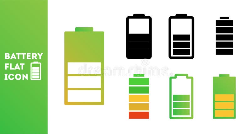 Device Charging Icons Set. Medium Charge Level Stock Vector ...