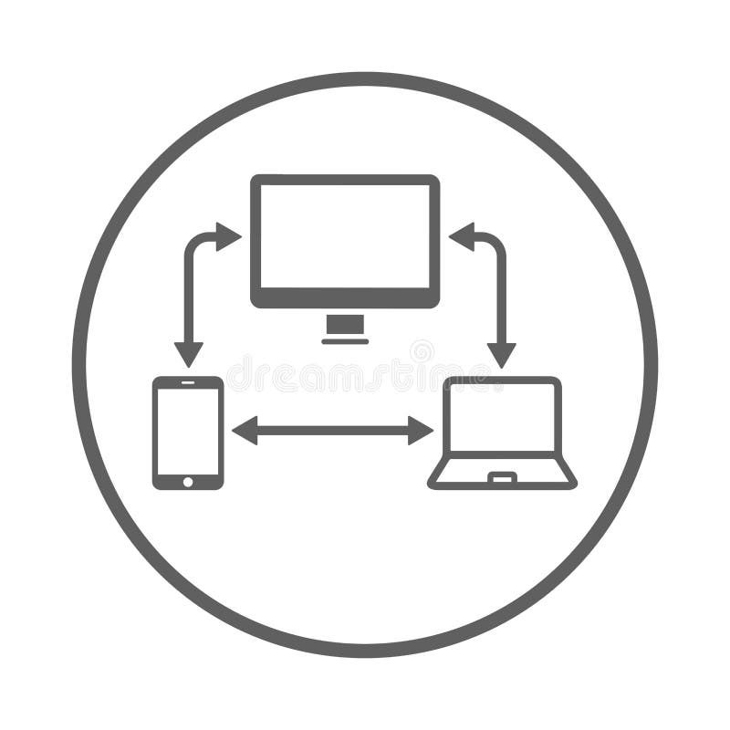 Device, Connect, Connection Icon. Gray Vector Sketch Stock Illustration ...