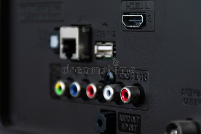 Device Connector on the Back of the Television Stock Photo - Image of ...