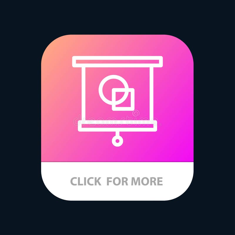 Device Education Projector School Mobile App Button Android And Ios Line Version Stock