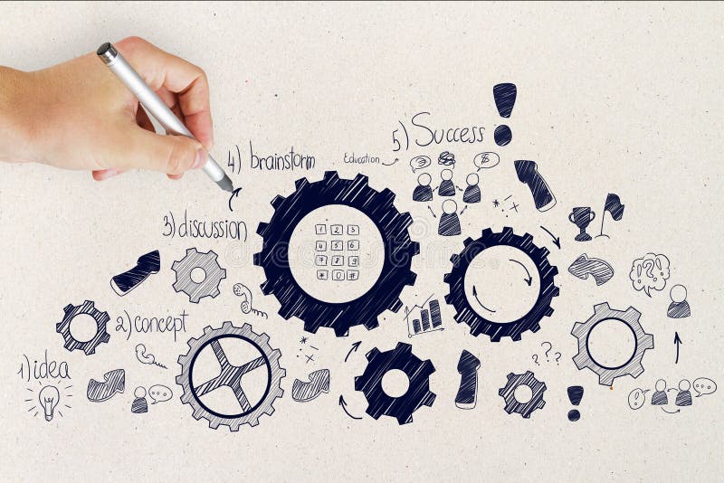 Device and Engineering Concept Stock Photo - Image of doodle, factory ...