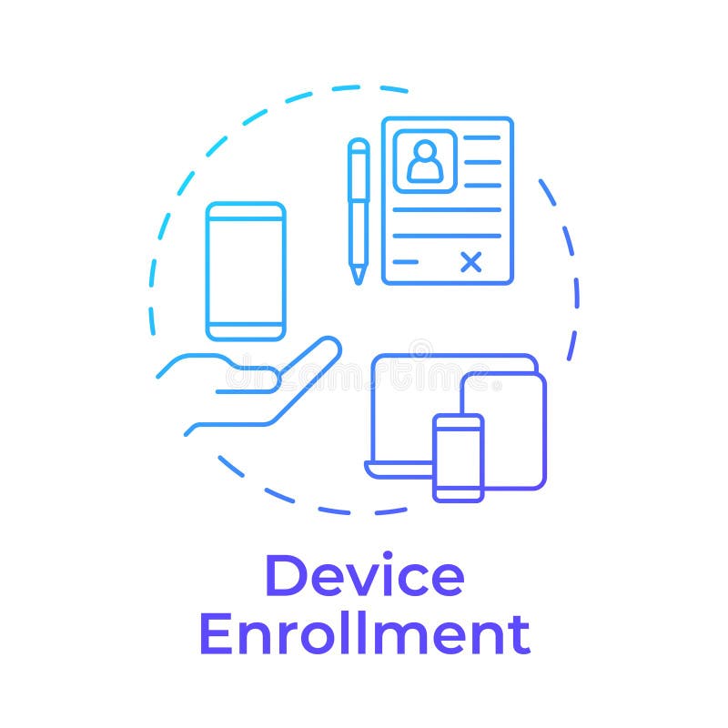 Device Enrollment Blue Gradient Concept Icon Stock Illustration ...