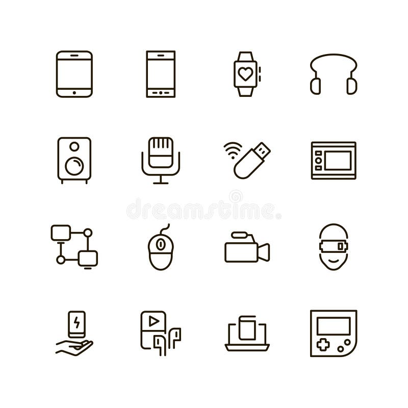 Device flat icon set. stock vector. Illustration of screen - 86267869
