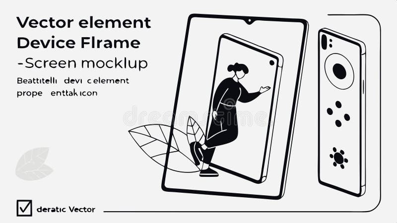 Device Frame Vector Element, Phone Mockup, Screen Display, and App ...