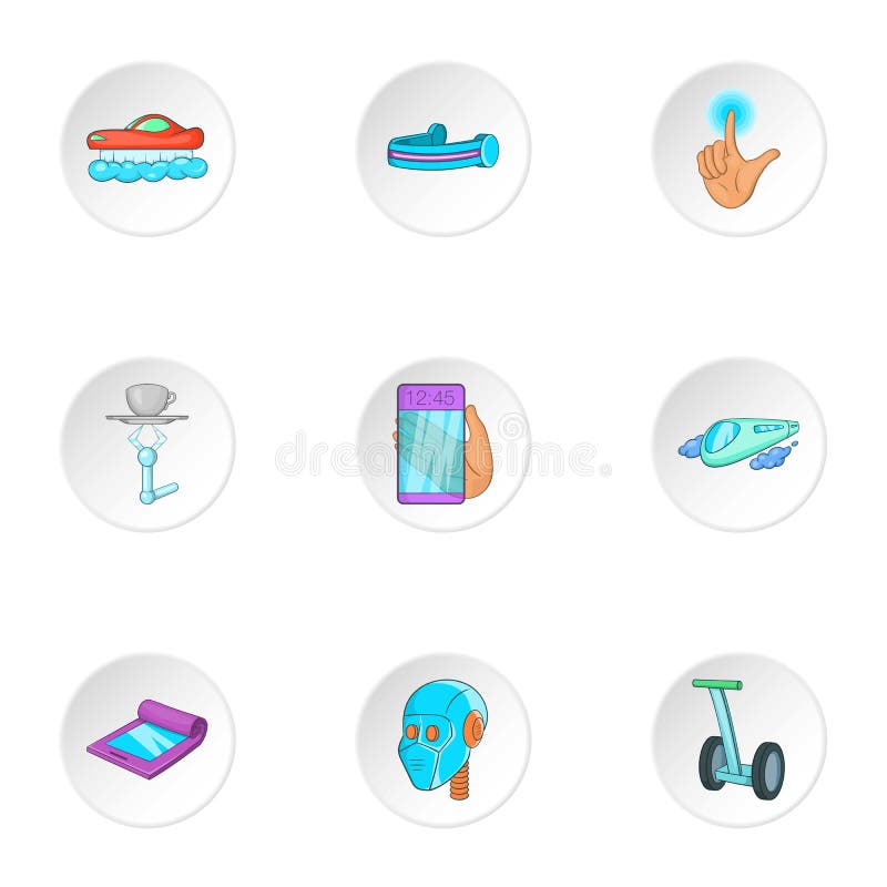 Device of Future Icons Set, Cartoon Style Stock Vector - Illustration ...