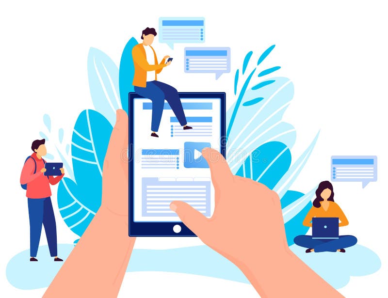 Device Gadget Vector Illustration, Cartoon Flat Human Hands Hold ...