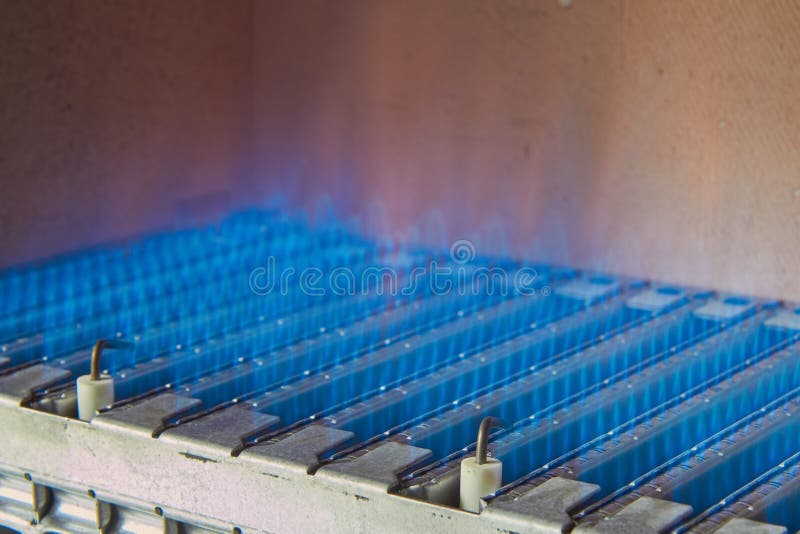 Gas Flame Inside of the Gas Boiler Stock Image - Image of home, color ...