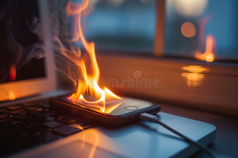 Device Getting Hot while Charging Stock Illustration - Illustration of ...