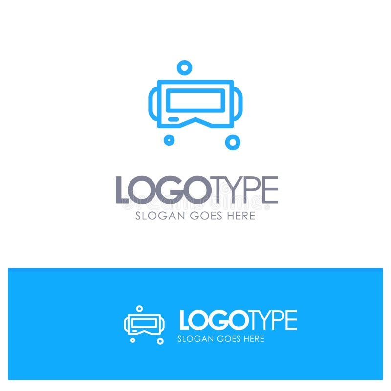 Device, Glasses, Google Glass, Smart Blue OutLine Logo with Place for ...